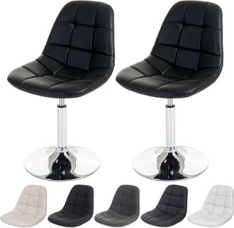 Mendler Mendler - 2x chaise de salle à manger Cascina, fauteuil pitovante, chrome similicuir crème