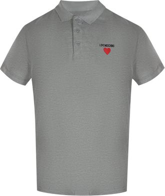 Love Moschino Poloshirt f&uuml;r Herren, Baumwolle, kurz&auml;rmlig (Grau)