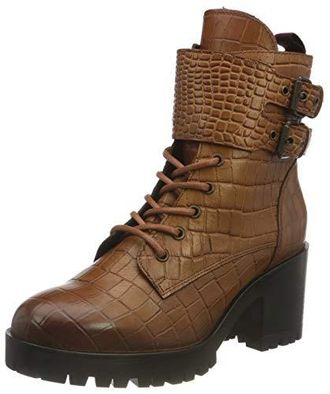 Buffalo Femme Milania Botte Tendance, Croco Cognac, 41 EU