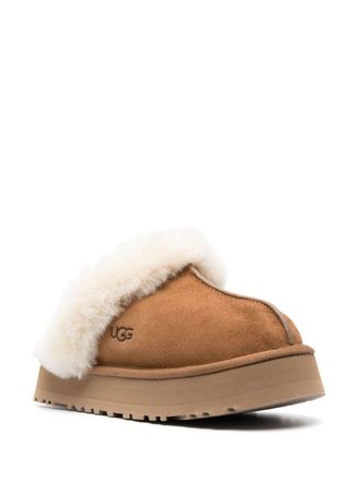 UGG Womens Mule Disquette Brown Leather