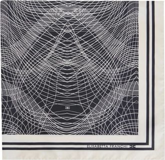 Elisabetta Franchi Femme, Accessoires, Multicolore, Taille: ONE Size Foulard en soie avec imprim&eacute; abstrait