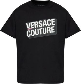 Versace Jeans Couture t-shirt à logo imprimé - Noir