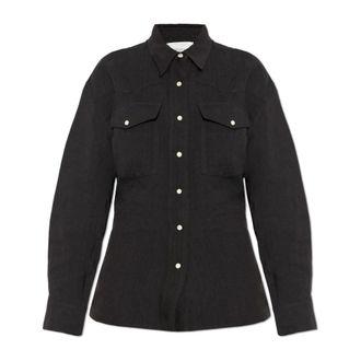 STUDIO NICHOLSON Krauss Shirt - - Blouses & Shirts - Damen - Braun - S