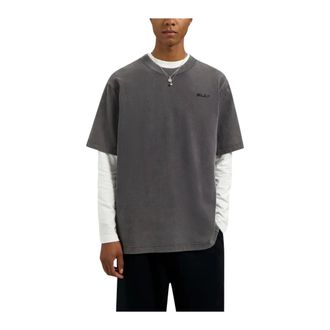 Olaf Hussein Homme, Tops, Gris, Taille: XL Washed Studio SS Tee