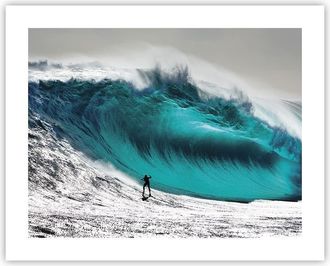 Arttor Poster ohne Rahmen Deko 50x40cm Surfen Welle Türkis Wandposter Art Prints Wanddeko Bild Wand Kunstdruck Wandbilder Dekoration Wohnzimmer Schlafzimmer 