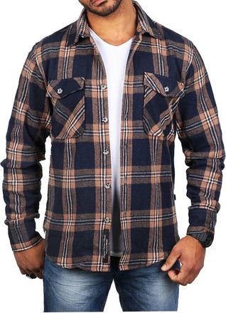 Carisma Herren warmes Flanell Holzf&auml;ller Karo Hemd Dicke weiche Qualit&auml;t Regular fit kariert 8615, Gr&ouml;sse:S, Farbe:Indigo (8520)