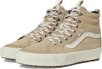 Vans SK8-Hi MTE-1 Chaussures montantes, couleur sable et blanc, semelle en caoutchouc, lacets de sport, style montagnard, Bronzé, blanc, 44 EU