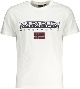 Napapijri Homme, Tops, Blanc, Taille: L Logo Flag T-Shirt