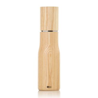 Adhoc MP842 manuelle Salzmühle oder Pfeffermühle LEVO 21 cm | langlebiges Keramik Mahlwerk & edler Holzkorpus | Mahlergebnis fein bis grob | simple Bedienun