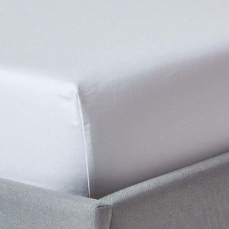 Homescapes Homescapes - Extra hohes Luxus Spannbettlaken 90x190 cm wei&szlig; Satin-Spannbetttuch 100% &auml;gyptische Baumwolle Bettlaken mit Gummizug Fadendichte 1000