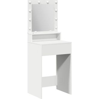 vidaXL Schminktisch mit LED-Lichtern in Wei&szlig;, 50x41x135 cm - Vidaxl