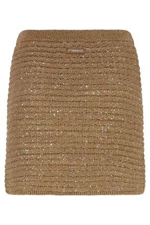 Pinko Womens Mini Skirt Miletto Beige Beige-Gallinaccio Polyester