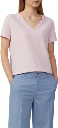 s.Oliver T-Shirt aus Flammgarn mit V-Ausschnitt