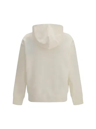 Moncler Mens Cotton Hoodie Cream Sweatshirts Sweater