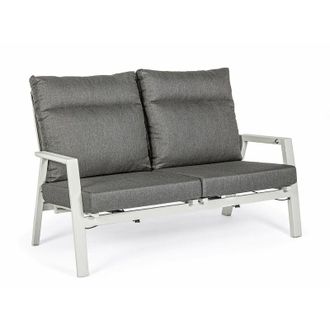 BIZZOTTO Lounge Kledi mit Kissen aus Aluminium und Texilene f&uuml;r Garten und Terrasse -Sofa / Weiss
