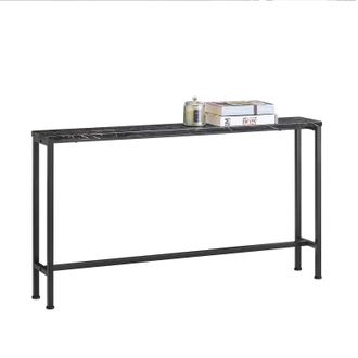 SoBuy Konsolentisch Schmal Flurtisch - Konsolentische F&uuml;rs Wohnzimmer, Metall Sideboard, Robustes Design - Ideal f&uuml;r Flur M&ouml;bel, B&uuml;ro - Schwarz, 120x65x20cm
