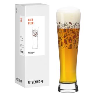 Ritzenhoff 8303002 Bierglas 0,4 l, Serie Football - mit flie&szlig;enden Grafiken und klarer Kontur im sportlichen Design - Made in Germany