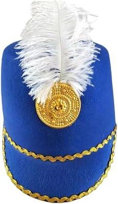 Generic Chapeau avec chapeau Cos Guard Chapeau haut de tambour Chapeau de cowboy uni, bleu, Taille unique