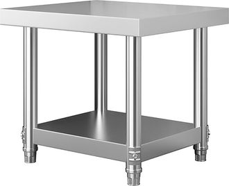 Generic Edelstahl-Arbeitstisch, Vorbereitungstisch, robuster K&uuml;chentisch, for Restaurants, Hotels, Werkst&auml;tten; K&uuml;cheninsel, Buffetschr&auml;nke, Sideboard, Bodenr