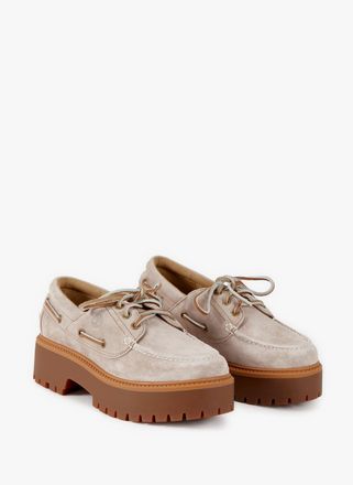 Timberland Chaussures bateau compens&eacute;es en cuir su&eacute;d&eacute;