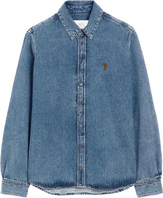 Ami Homme, Chemises, Bleu, Taille: XL Chemise &agrave; col boutonn&eacute; Ami de Coeur