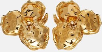 Oscar De La Renta Boucles doreilles Blossom à cristaux