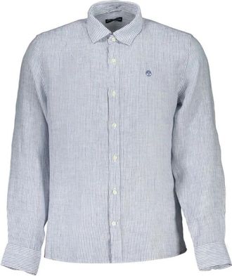 North Sails Blaues Leinenhemd mit Streifen und franz&ouml;sischem Kragen - - Shirts - Herren - Blau - S