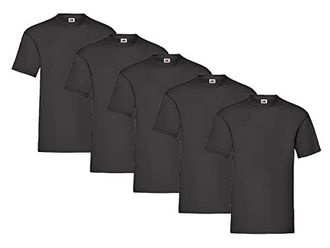 Fruit Of The Loom Lot de 5 t-shirts pour homme Noir + 1 bloc dachat 4XL