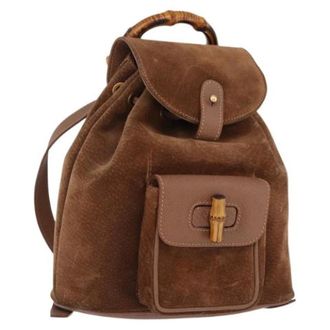 Gucci Pre-owned Vintage Suede Backpack - Femme - Pre-owned - Brun - Taille: ONE Size