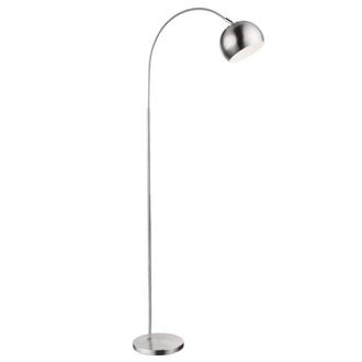 Globo Lighting Stehleuchte Kugel Bogenleuchte chrom Wohnzimmerleuchte stehend, Metall nickel-matt, Schirm beweglich, 1x LED 11W 1055Lm warmwei&szlig;, HxLxB 150x58x24,5 cm