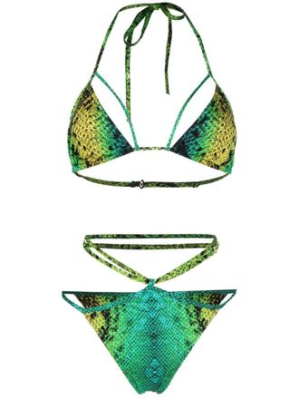 Noire Swimwear Bikini mit Print - Gr&uuml;n