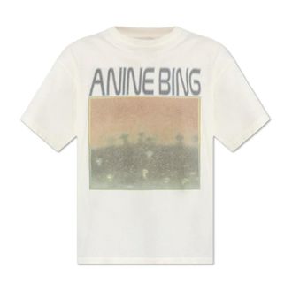 Anine Bing Femme, Tops, Blanc, Taille: 42 FR T-shirt à Imprimé Coloré