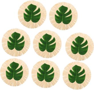 Cabilock Hawaii-tassenuntersetzer Aus Papier Und Peva-Material Dekorative Kleine Untersetzer Für Tassen Schüsseln Und Runde Tischsets Für Esstischdekoration Un