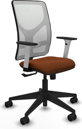 Piqueras y Crespo B&uuml;rostuhl mit wei&szlig;en und schwarzen Armlehnen, ausgestattet mit 3 Positionen und Schneideschaum, mit Rollen von 65 mm, Nylon, Wei&szlig;/Braun