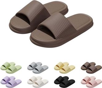 Generic Pantoufles de douche antidérapantes unisexes pour la maison, la salle de bain, la piscine, marron, 37.5/38.5 EU