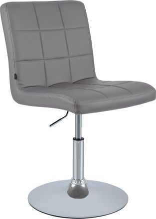 Clp Esszimmerstuhl h&ouml;henverstellbar mit Lehne Ricky, 360&deg; Drehstuhl gepolstert mit Kunstlederbezug, Metallgestell in Chromoptik, Farbe:grau