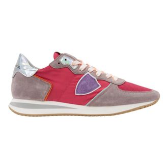 Philippe Model Sneakers aus laminiertem Wildleder und Stoff mit Schn&uuml;rsenkeln - - Shoes - Damen - Mehrfarbig - 37 EU