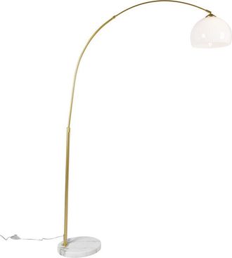 QAZQA Arc-basic - led Dimmable Lampadaire variateur inclus - 1 lumi&egrave;re - h 176 cm - Laiton - Moderne - &eacute;clairage int&eacute;rieur - Salon i Chambre - Qazqa
