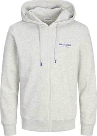 Jack & Jones Jjalvis Sweat zippé à Capuche Veste de survêtement, Blanc-Gris, L Homme