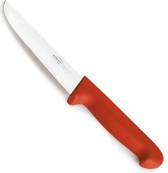 Lacor 38330 - Select Metzgermesser, rotes Fleischmesser, Edelstahl, fester und ausgewogener Schnitt, ergonomischer roter und rutschfester TPV-Griff, 17.5 cm