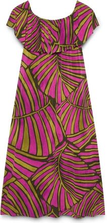 Fiorella Rubino Femme, Robes, Rose, Taille: 44 FR Robe Chill &eacute;paules d&eacute;nud&eacute;es avec imprim&eacute;
