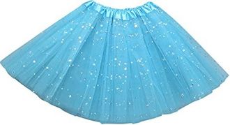 Generic Jupe tutu en tulle pour fille - Taille haute - Jupe &agrave; bulles - Style vintage - Multicouche - Jupe de danse trap&egrave;ze - Costume court pour enfants, D, ta