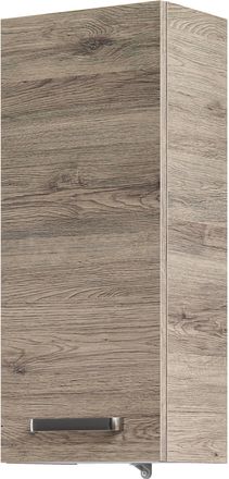 PELIPAL Badezimmer Hängeschrank Quickset 313 in Sanremo Eiche Terra quer Nachbildung, 30 cm breit | Bad Wandschrank mit 1 Tür und 2 Einlegeböden
