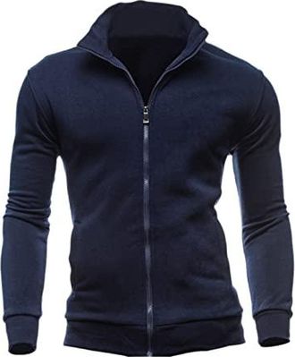Generic Chandails en molleton sans capuche | Cardigans pour hommes - Vestes de baseball unies pour hommes - Vestes de loisirs en polaire - Fermeture éclair in