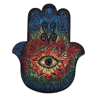 Nemesis Now Räucherstäbchenhalter, Hamsa-Stärke, 4 Stück, Harz, rot, 12,5 cm