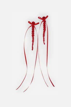 Simone Rocha Schleifenohrringe Mit Kristallen