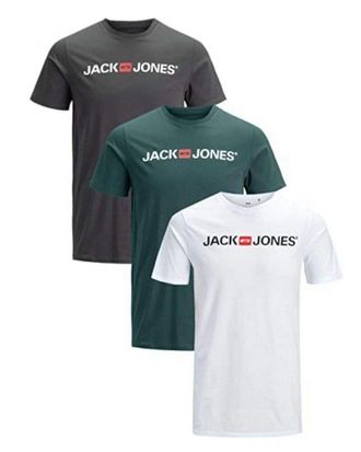 Jack & Jones T-Shirt Stilvolles Slim-Fit oder Regular Shirt mit Printdruck (3er-Pack) Printdruck