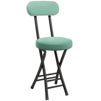 Generic Klapphocker Faltbar 4cm Dickes Sitzkissen Aus PU-Leder Rahmen Aus Kohlefaser Klappstuhl Bis 110 Kg Hocker Klappbar f&uuml;r K&uuml;che, Esszimmer, Innen- und Au