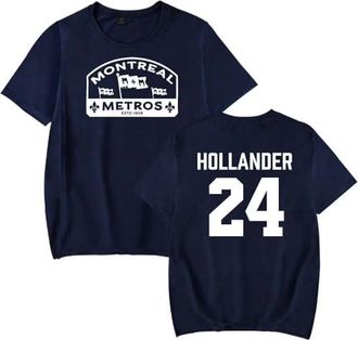 Generic Heated Rivalry Merch Hollander 24 Print T-Shirt - T-shirt unisexe &agrave; col rond et manches courtes, haut streetwear d&eacute;contract&eacute; pour les fans de s&eacute;ries T