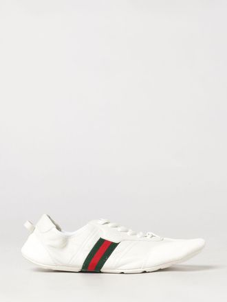 Gucci Baskets basses Flex en cuir avec d&eacute;tail Web embl&eacute;matique